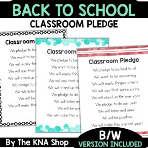 Welcome Back to School Poem and Classroom Pledge - Made By Teachers
