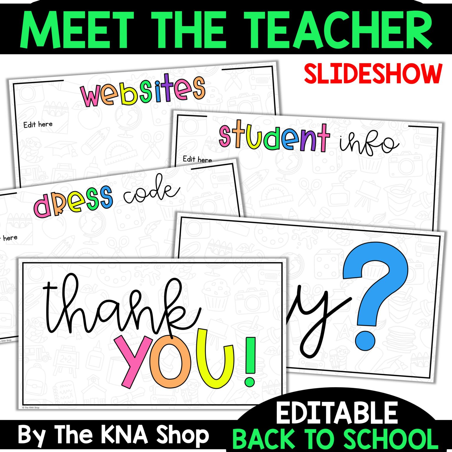Meet the Teacher Slideshow Editable Open House - Made By Teachers