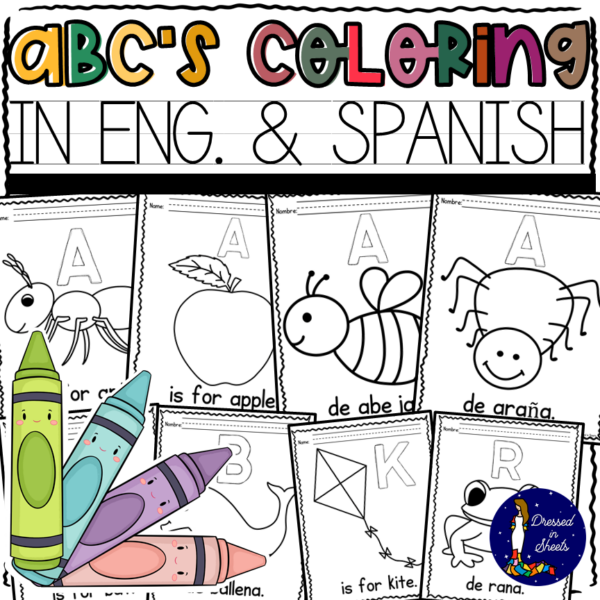 ABC Coloring in English and Spanish | Made By Teachers