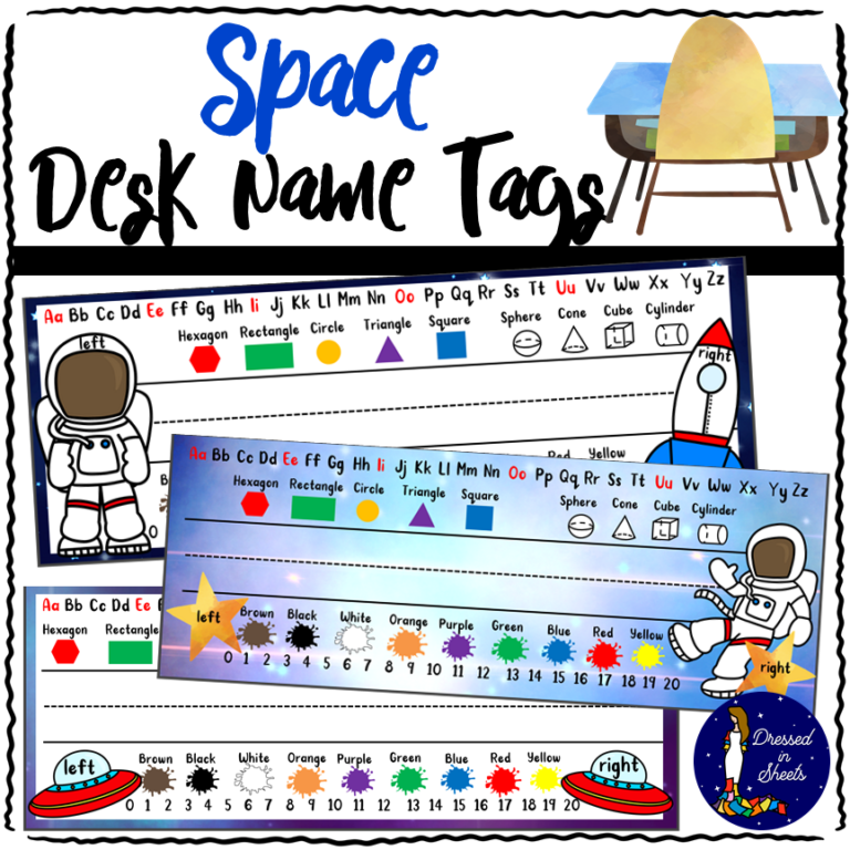 Space Printable Desk Name Tags - Made By Teachers