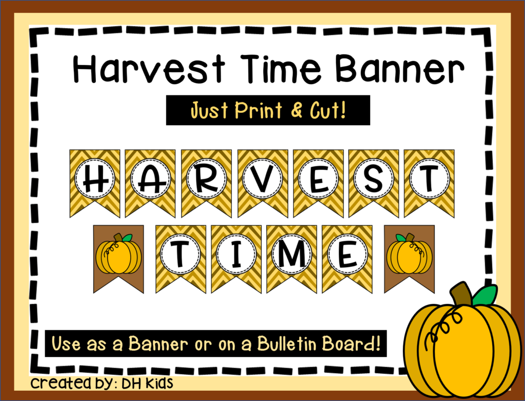 Fall Banner - Harvest Time Bulletin Board Autumn - Made By Teachers