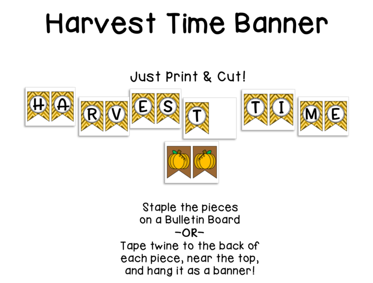 Fall Banner - Harvest Time Bulletin Board Autumn - Made By Teachers
