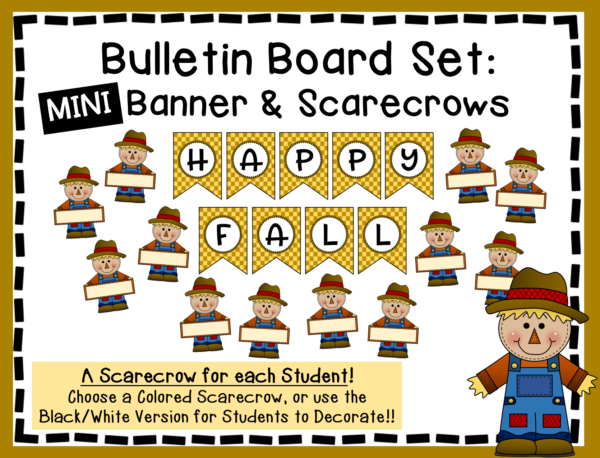 Scarecrow Bulletin Board Set - Back to School Art | Made By Teachers