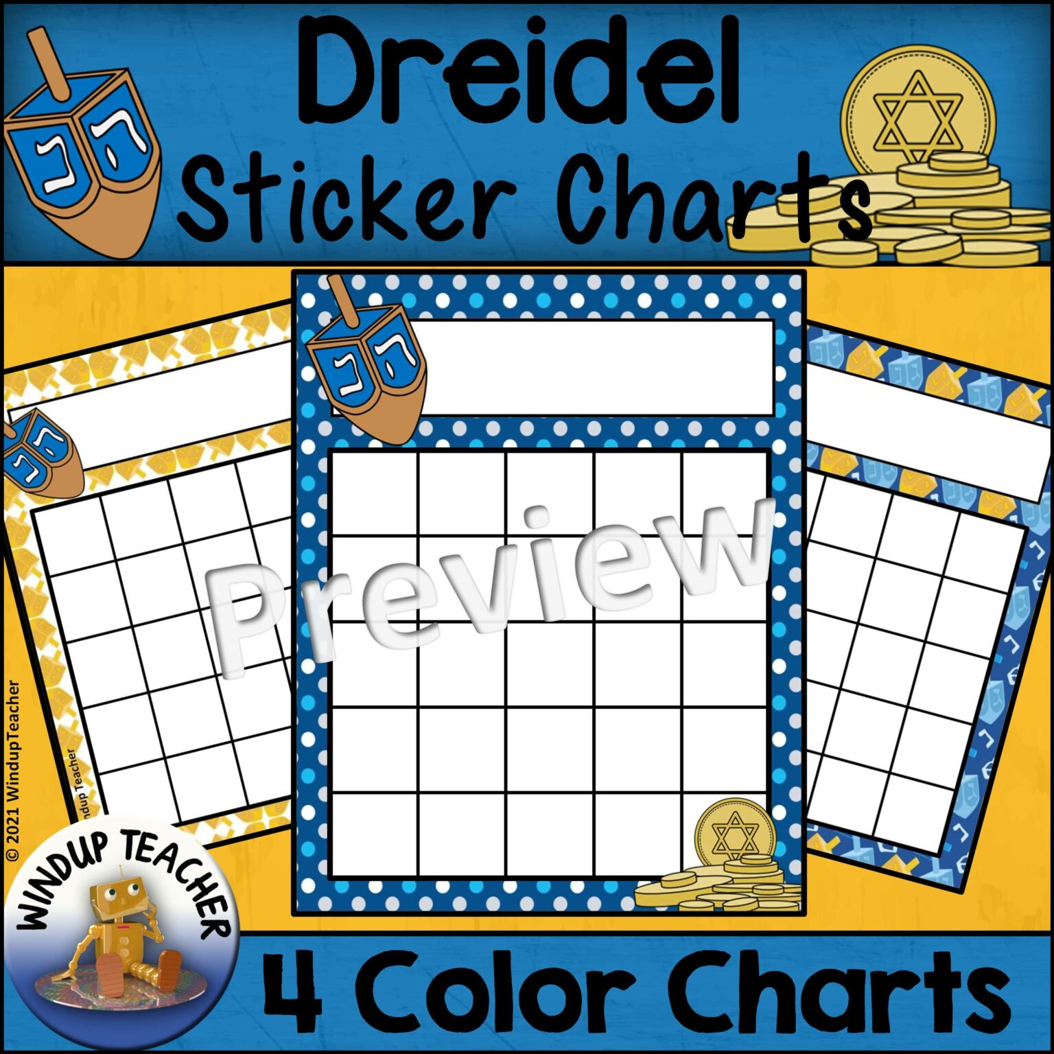 Dreidel Sticker Charts | Made By Teachers