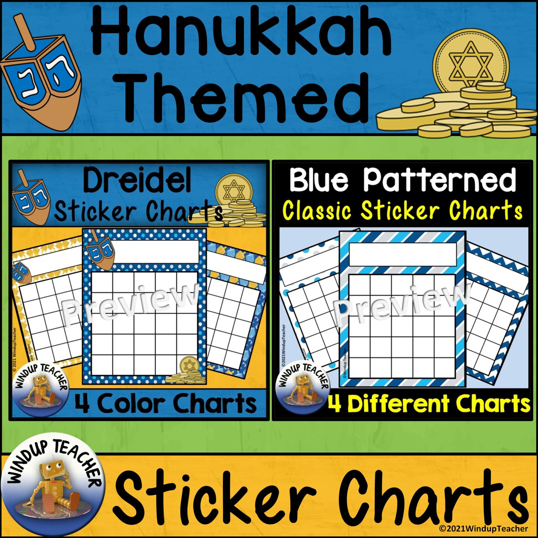 Hanukkah Sticker Chart BUNDLE | Made By Teachers