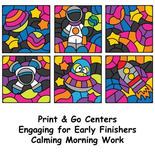 Space Color by Code Sight Words PREKINDERGARTEN - Made By Teachers