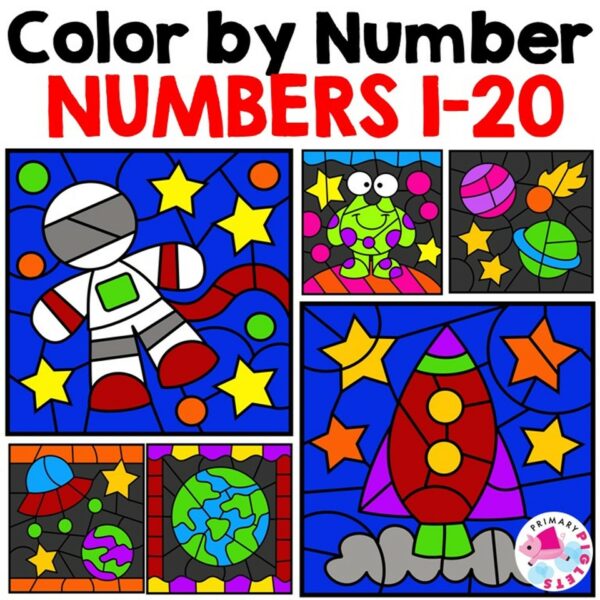 SPACE THEMED COLOR BY NUMBER - Made By Teachers