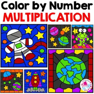 SPACE THEME MULTIPLICATION COLOR BY NUMBER - Made By Teachers