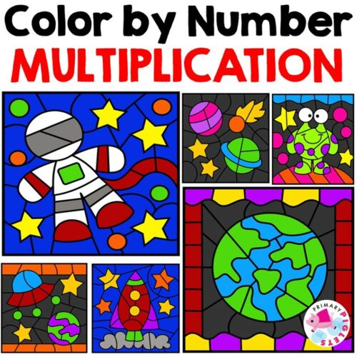 SPACE THEME MULTIPLICATION COLOR BY NUMBER - Made By Teachers