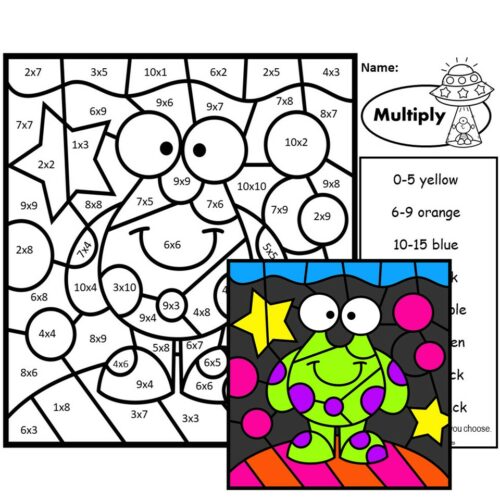 SPACE THEME MULTIPLICATION COLOR BY NUMBER | Made By Teachers