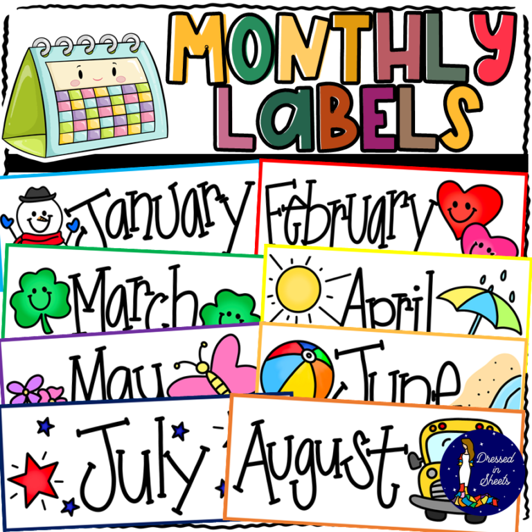 Printable Monthly Labels | Made By Teachers