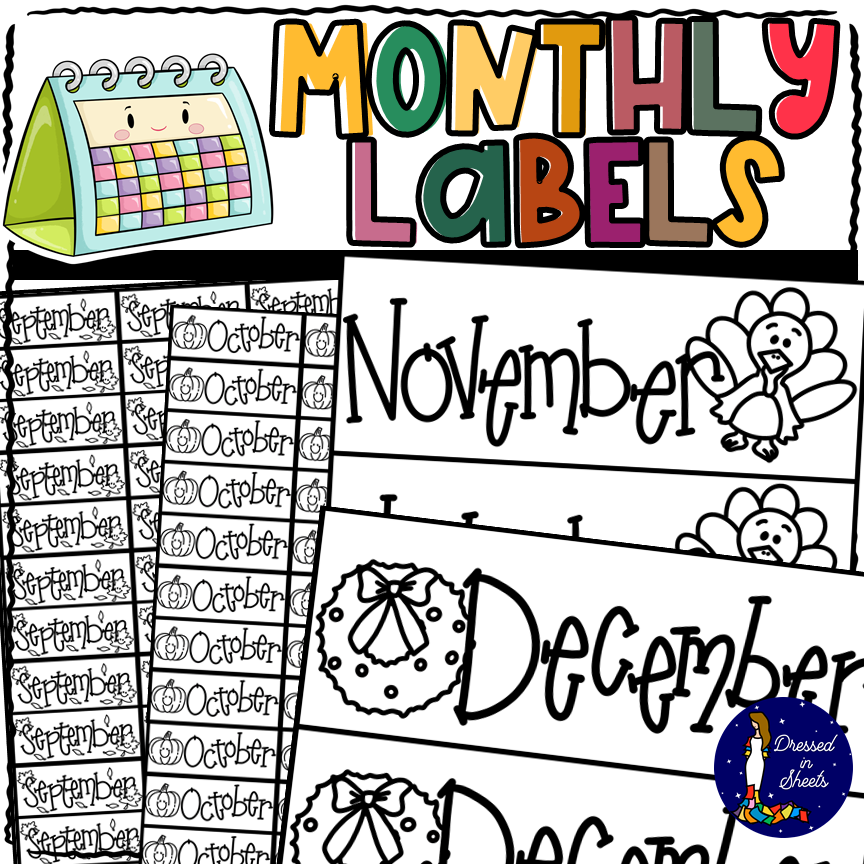 Printable Monthly Labels | Made By Teachers