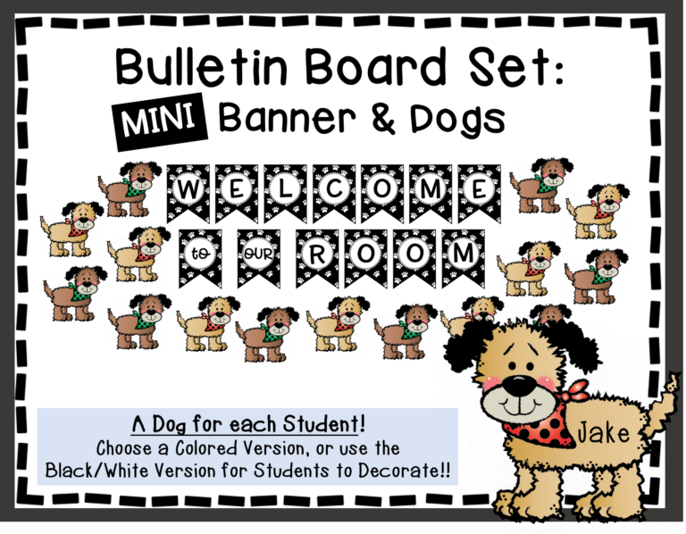 Dog Bulletin Board Set - Back to School Banner - Made By Teachers
