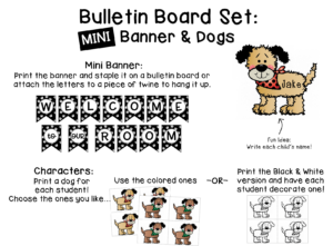 Dog Bulletin Board Set - Back to School Banner - Made By Teachers