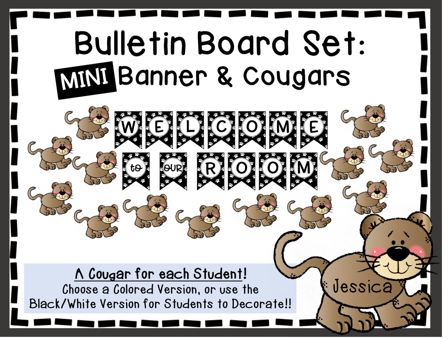 Cougar Bulletin Board Set - Back to School Banner | Made By Teachers