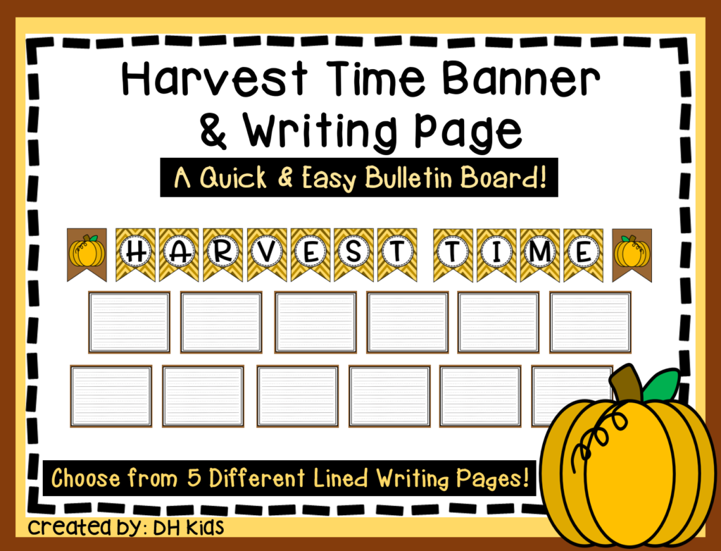 Fall Art & Writing Project - Harvest Bulletin | Made By Teachers