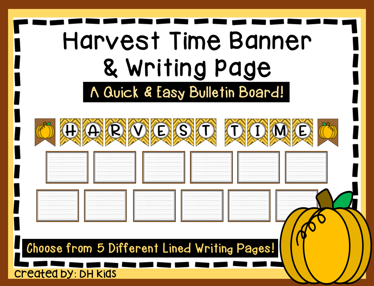 Fall Art & Writing Project - Harvest Bulletin - Made By Teachers