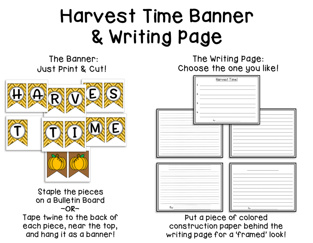 Fall Art & Writing Project - Harvest Bulletin | Made By Teachers