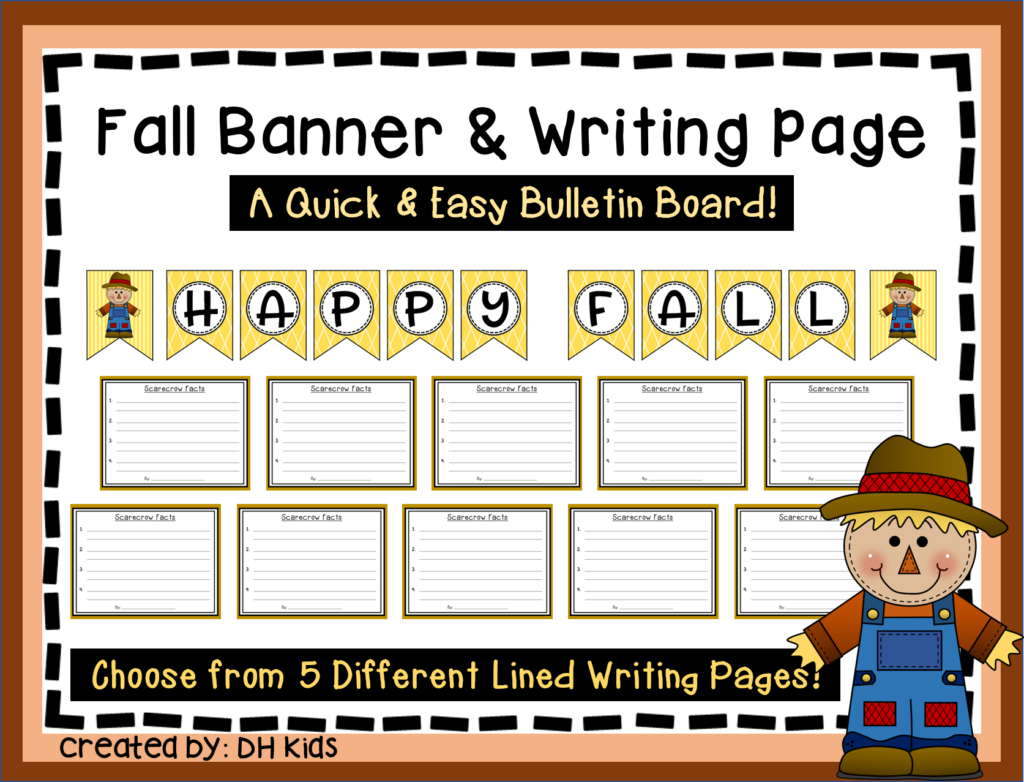 Fall Art & Writing Project - Scarecrow Bulletin | Made By Teachers