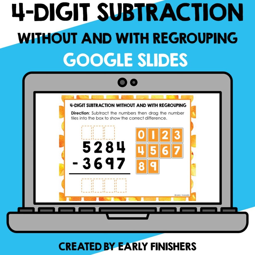 4 Digit Subtraction With and Without Regrouping - Made By Teachers
