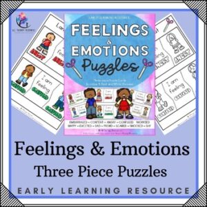 Feelings & Emotions - Three Piece Puzzles - Made By Teachers