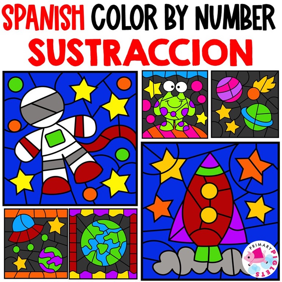 FREE SPANISH COLOR BY NUMBER OCEAN THEME 1 PAGE | Made By Teachers