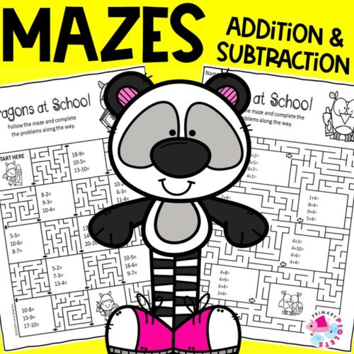 ADDITION & SUBTRACTION MATH FACTS PRACTICE MAZES WORKSHEETS | Made By ...
