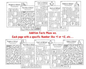 ADDITION & SUBTRACTION MATH FACTS PRACTICE MAZES WORKSHEETS | Made By ...