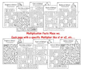 MULTIPLICATION & DIVISION MATH FACTS PRACTICE MAZES WORKSHEETS | Made ...