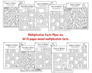 MULTIPLICATION & DIVISION MATH FACTS PRACTICE MAZES WORKSHEETS | Made ...