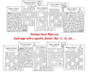 MULTIPLICATION & DIVISION WORKSHEETS MAZES SCHOOL - Made By Teachers
