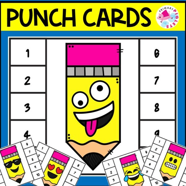 Behavior Reward Punch Cards Pencil Emojis - Made By Teachers