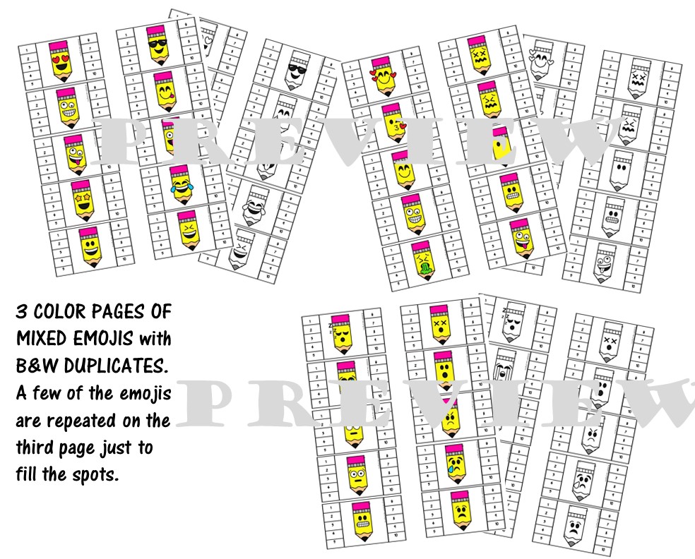 Behavior Reward Punch Cards Pencil Emojis | Made By Teachers