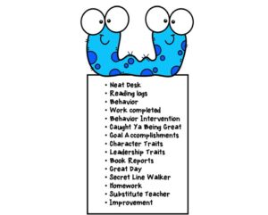 Behavior Rewards Punch Cards Space Alien Theme | Made By Teachers