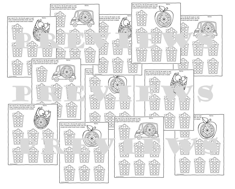 MULTIPLICATION AND DIVISION MATH FACTS PRACTICE WORKSHEETS FACT ...