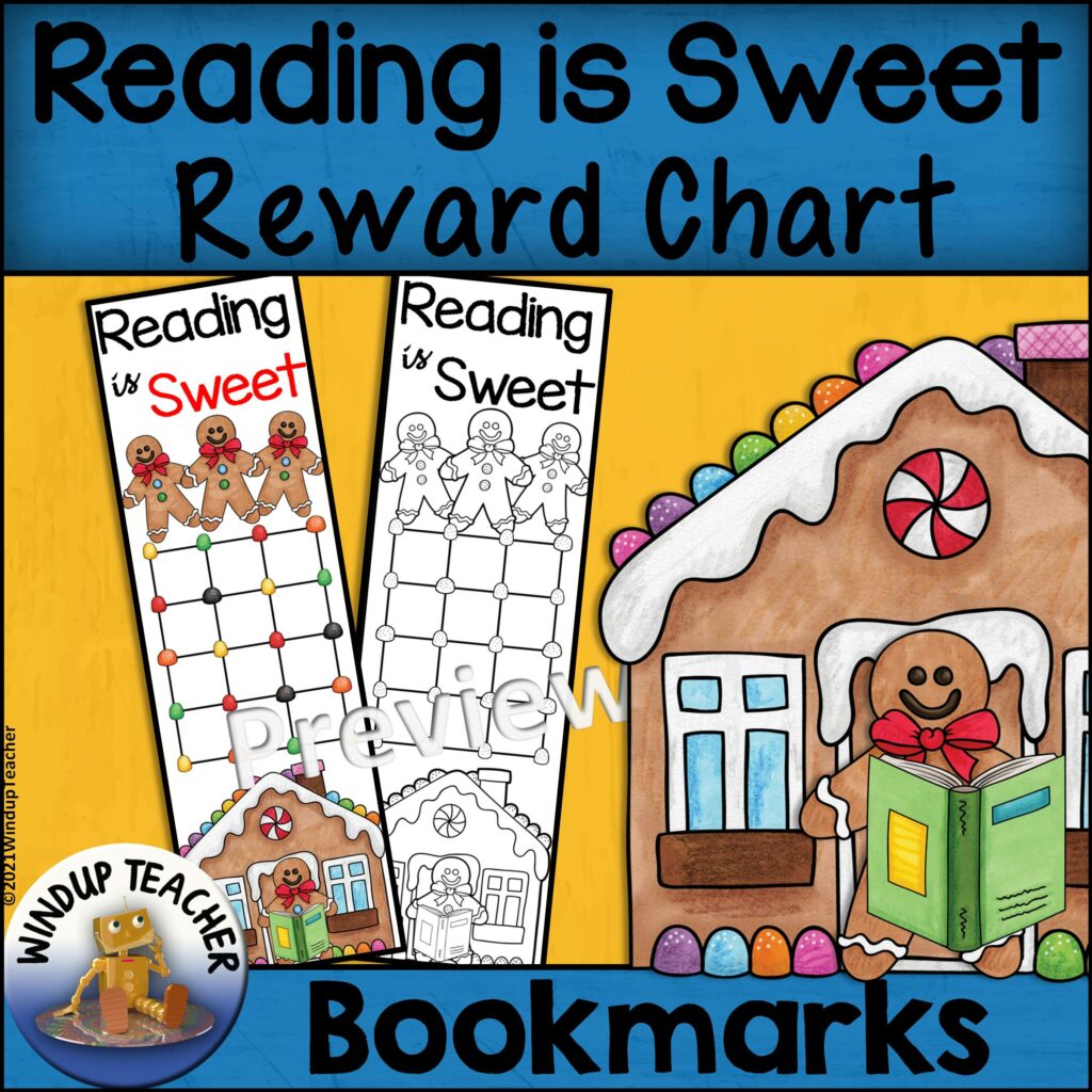 Gingerbread House Reading Sticker Chart Bookmarks | Made By Teachers