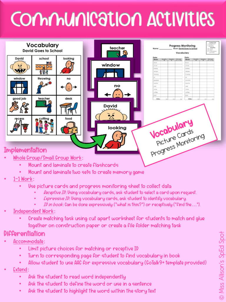 David Goes to School Communication & Comprehension - Made By Teachers