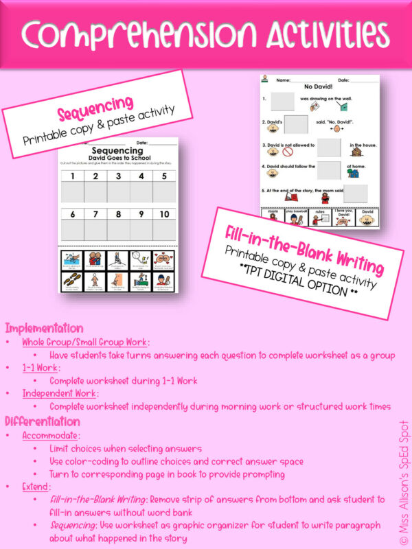 No, David! Communication & Comprehension Supports | Made By Teachers