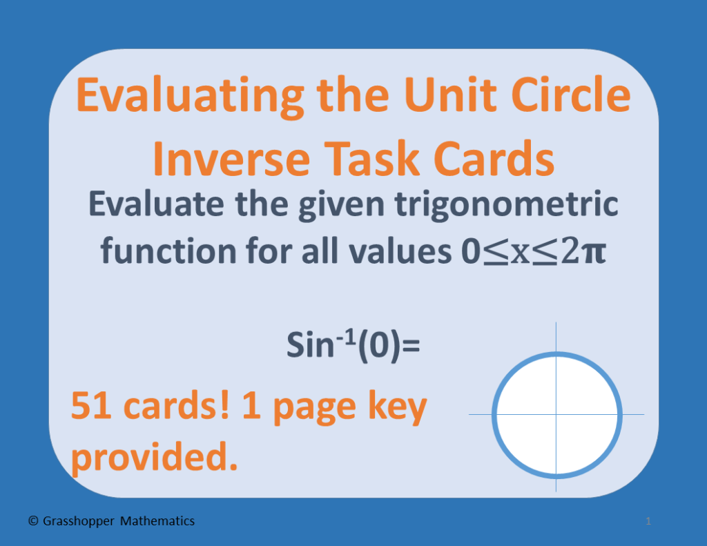 Evaluate Inverse Trig Radian Task Cards | Made By Teachers