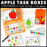 Morning Work Apple Themed Task Boxes Preschool - Made By Teachers
