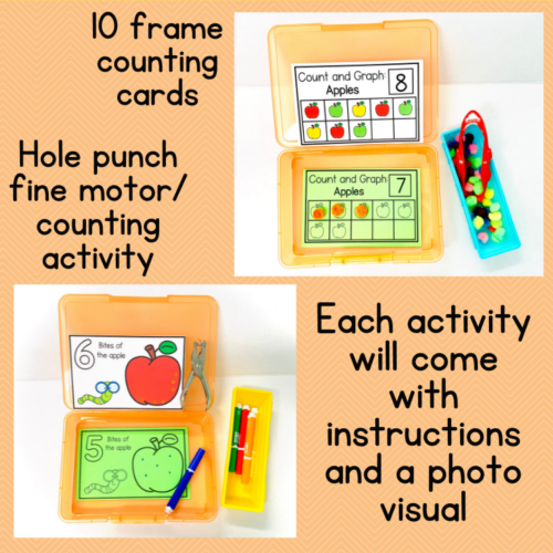 Morning Work Apple Themed Task Boxes Preschool - Made By Teachers