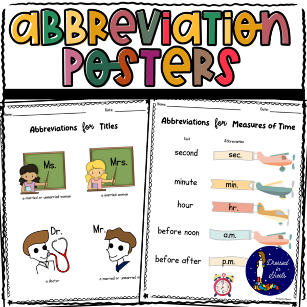 Abbreviations Posters and BOOM Cards - Made By Teachers