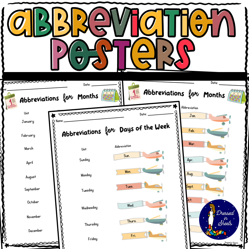 Abbreviations Posters and BOOM Cards | Made By Teachers