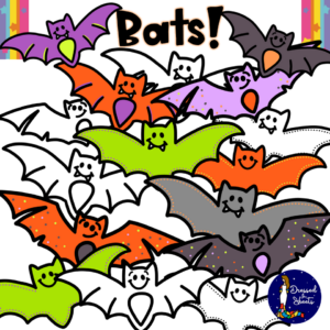 Bats Clip Art in Color and Black and White | Made By Teachers