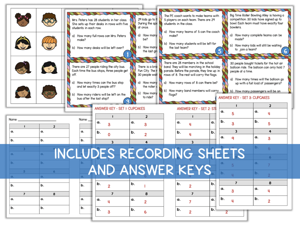 Intro to Division With Remainders Task Cards - Made By Teachers