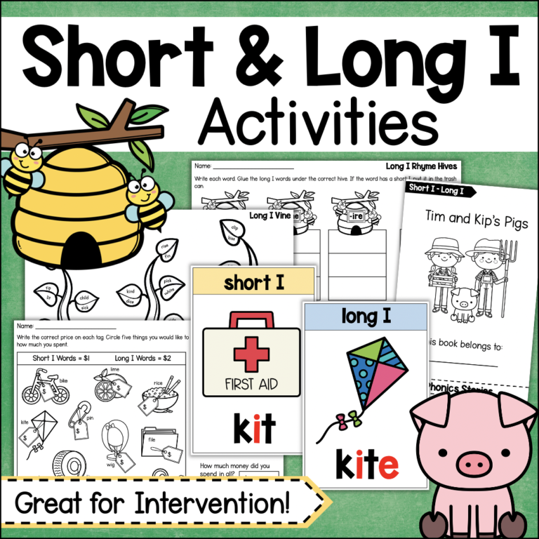 Short I Long I Vowels Phonics Worksheets Intervent - Made By Teachers
