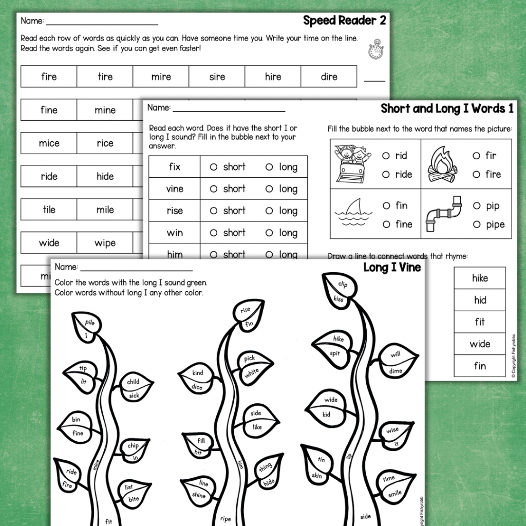Short I Long I Vowels Phonics Worksheets Intervent | Made By Teachers