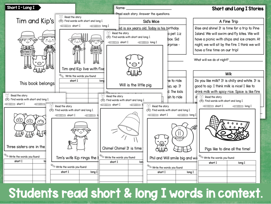 Short I Long I Vowels Phonics Worksheets Intervent | Made By Teachers