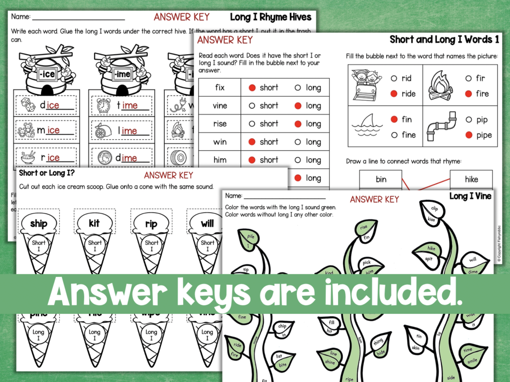 Short I Long I Vowels Phonics Worksheets Intervent | Made By Teachers