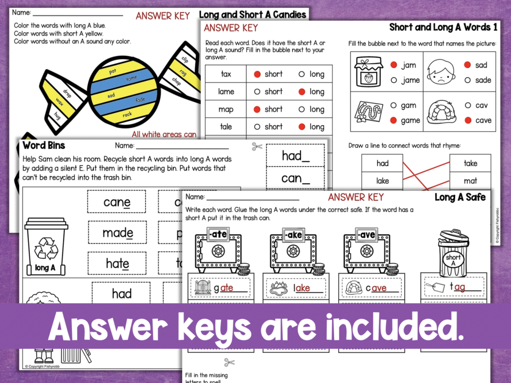 Short A Long A Words Phonics Worksheets | Made By Teachers